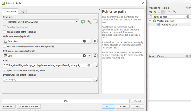 Points to path