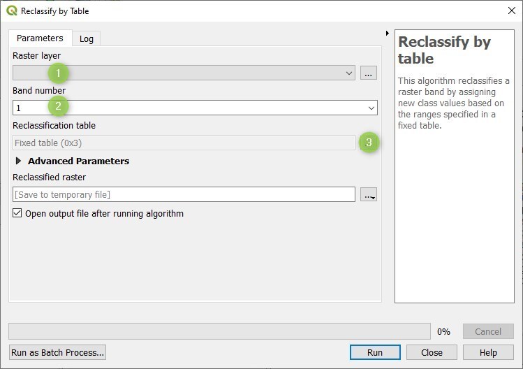 Reclassify by table