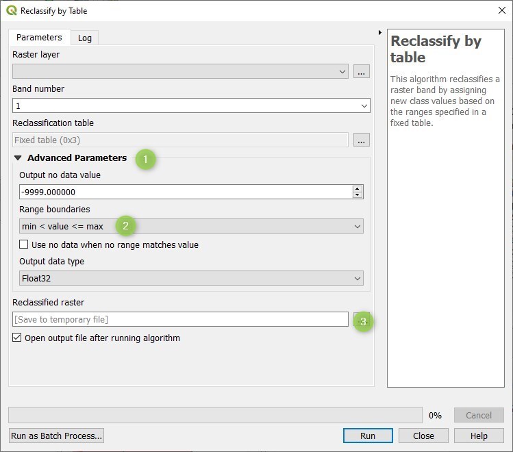 Reclassify by table